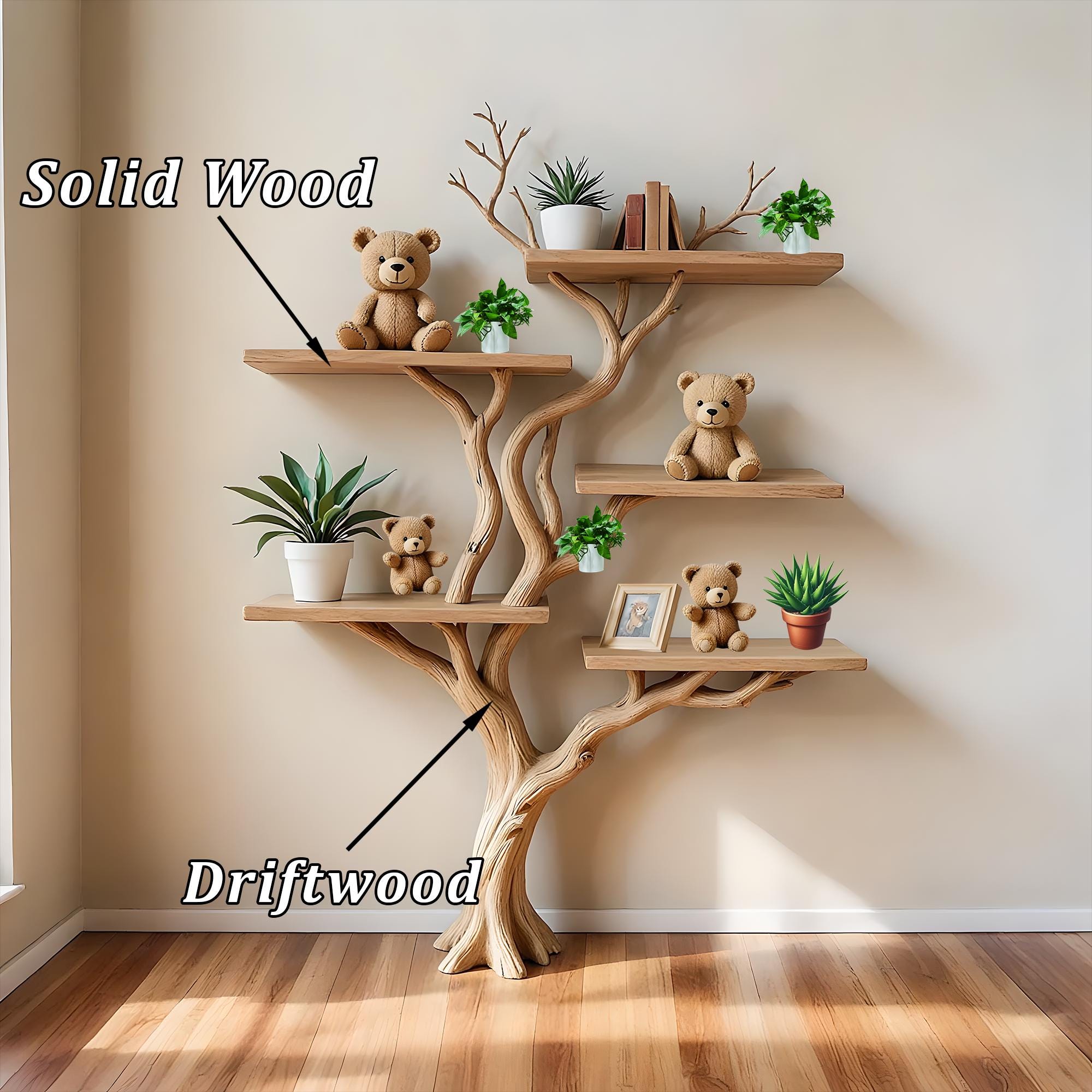 Solid Wood Bookshelf, Souvenir Shelf, Housewarming Gift. Wall Shelf ...