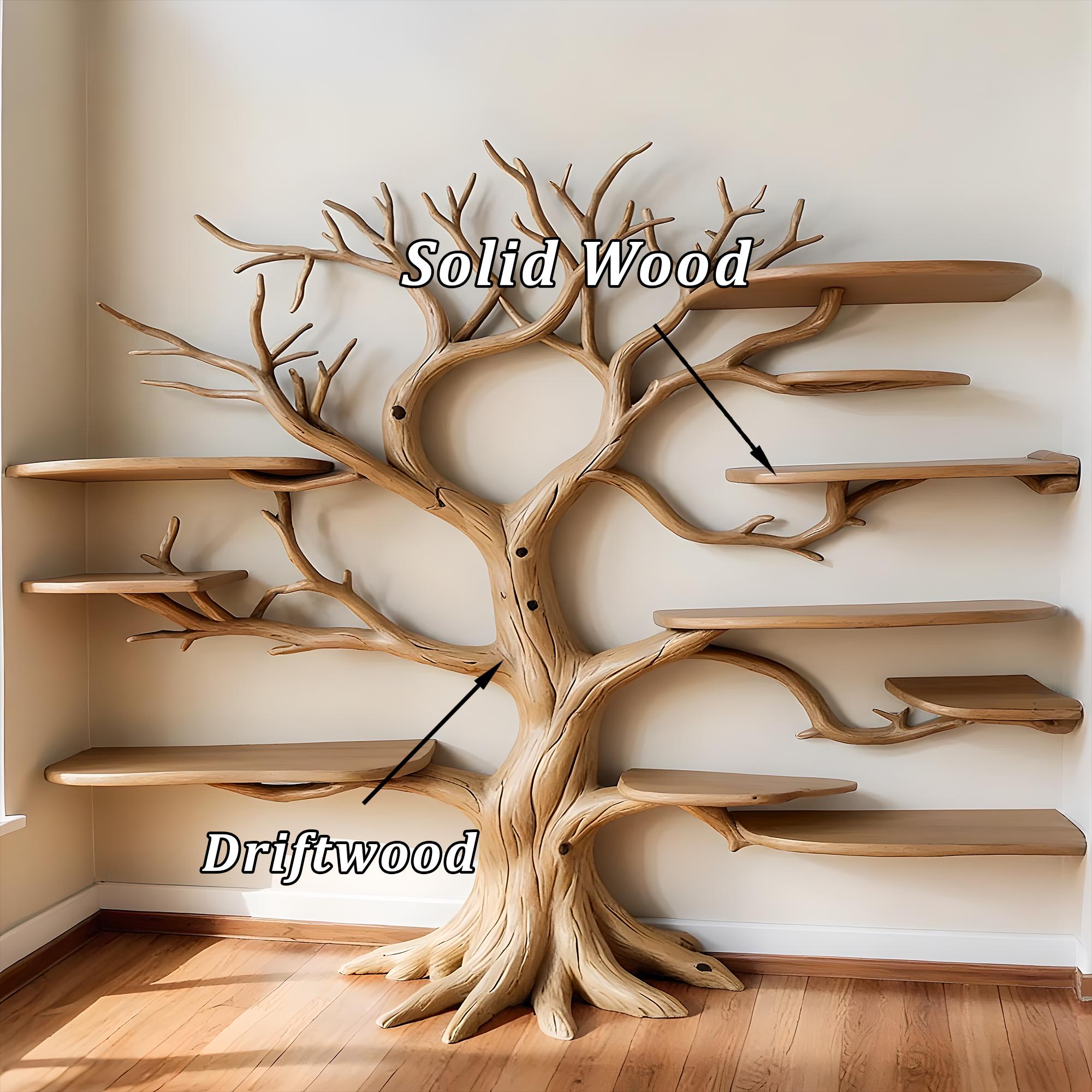 Wooden Branch Shelf, Tree Bookshelf, Souvenir Shelf. Tree Branch ...