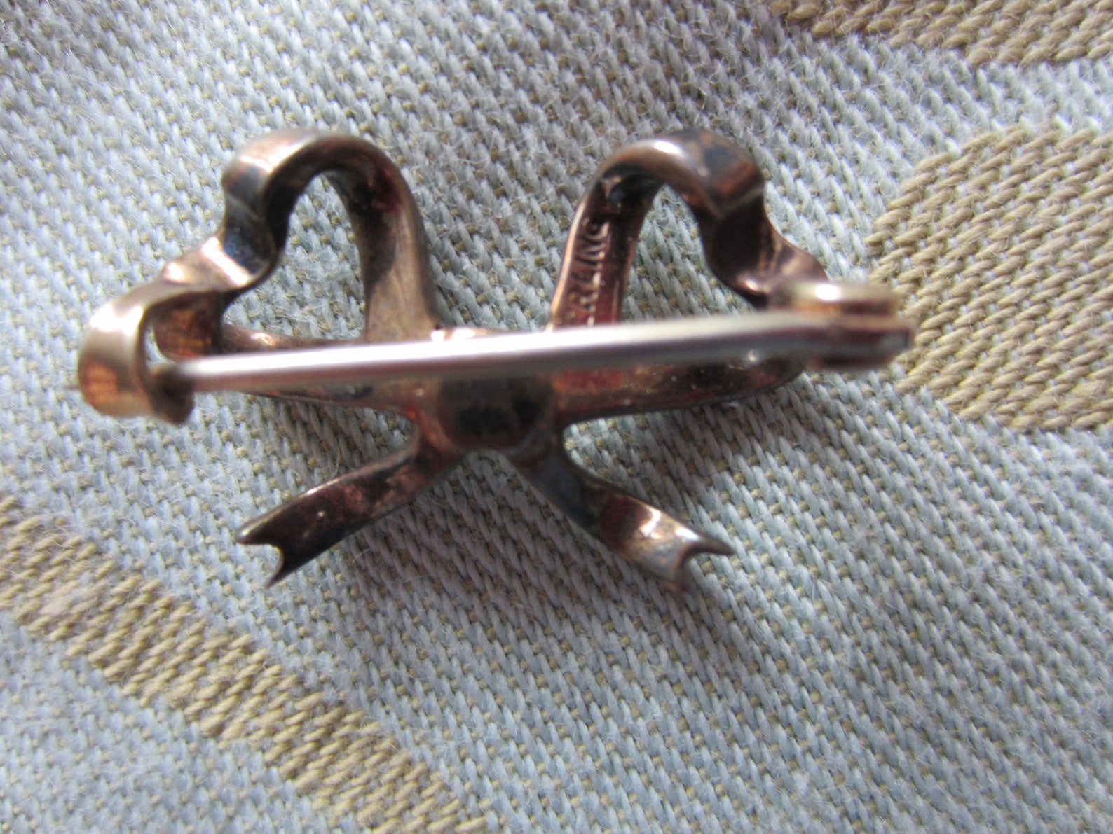 Antique Sterling Silver Ribbon Bow Brooch - Etsy