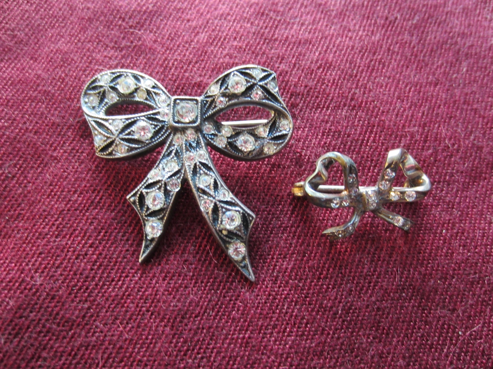 Antique Sterling Silver Ribbon Bow Brooch - Etsy