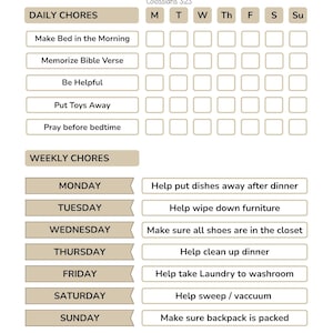 Christian Kids Chore Chart: Editable, Faith-based Responsibility ...