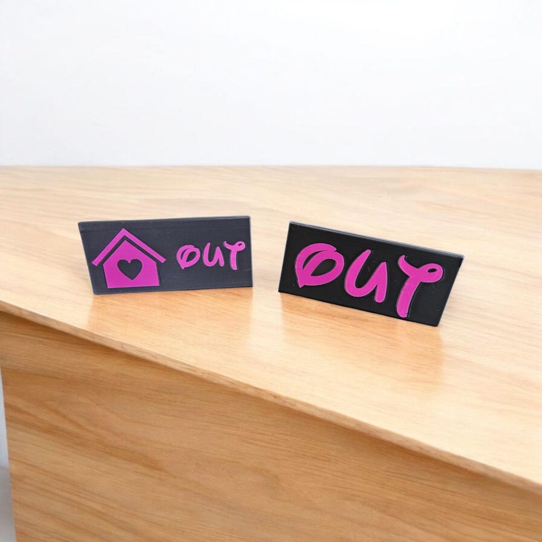 Office Status Sign for In/out/lab, Desk in Out Indicator, Three Sided ...
