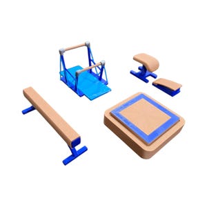 Mini Gymnastics World Miniature Vault Bars Beam Floor Springboard ...