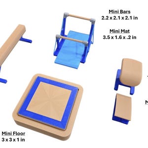 Mini Gymnastics World Miniature Vault Bars Beam Floor Springboard ...