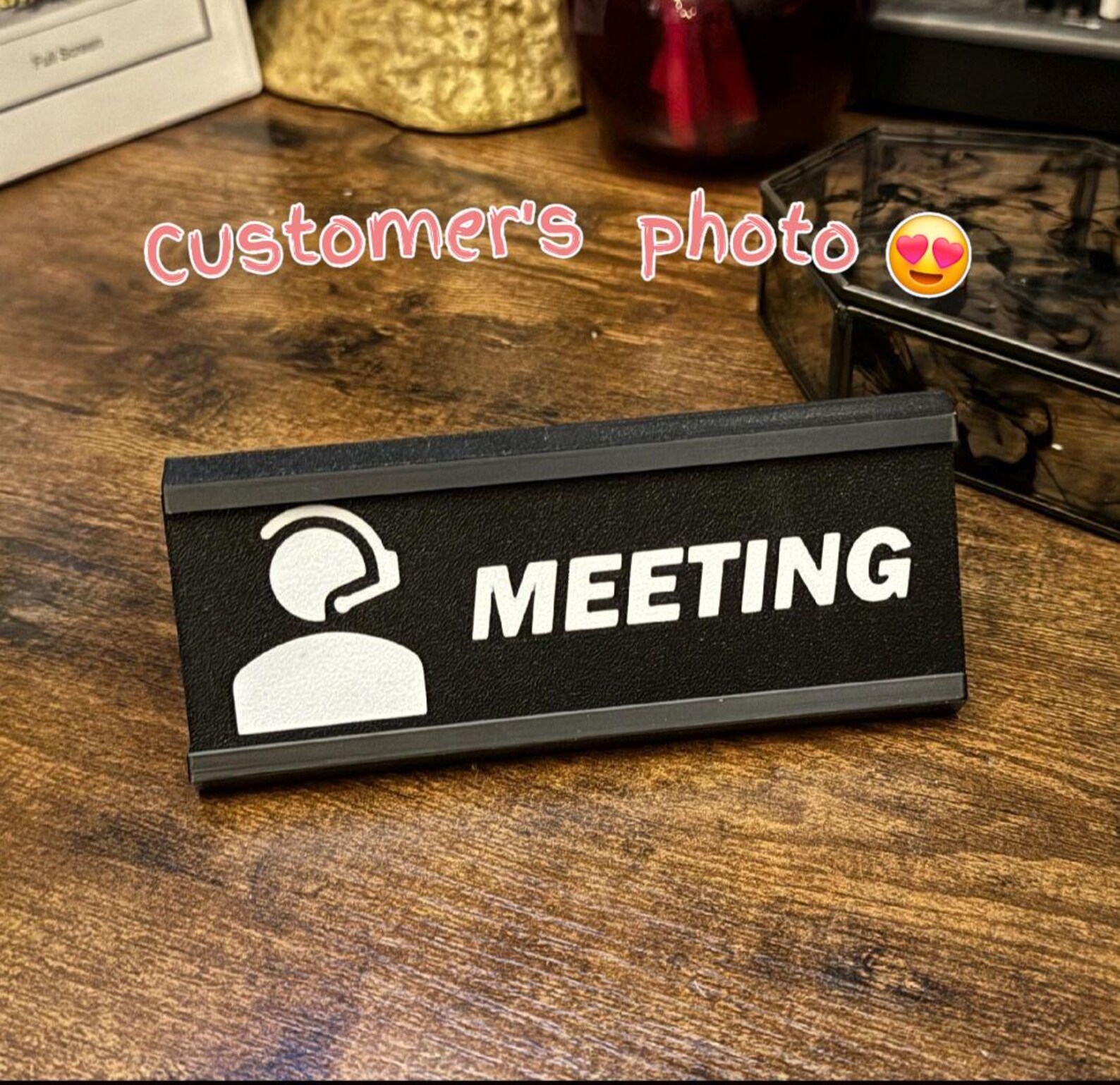 Personalized LED Desk Sign: Three-sided in Out Office Indicator ...
