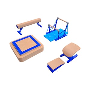 Mini Gymnastics World Miniature Vault Bars Beam Floor Springboard ...