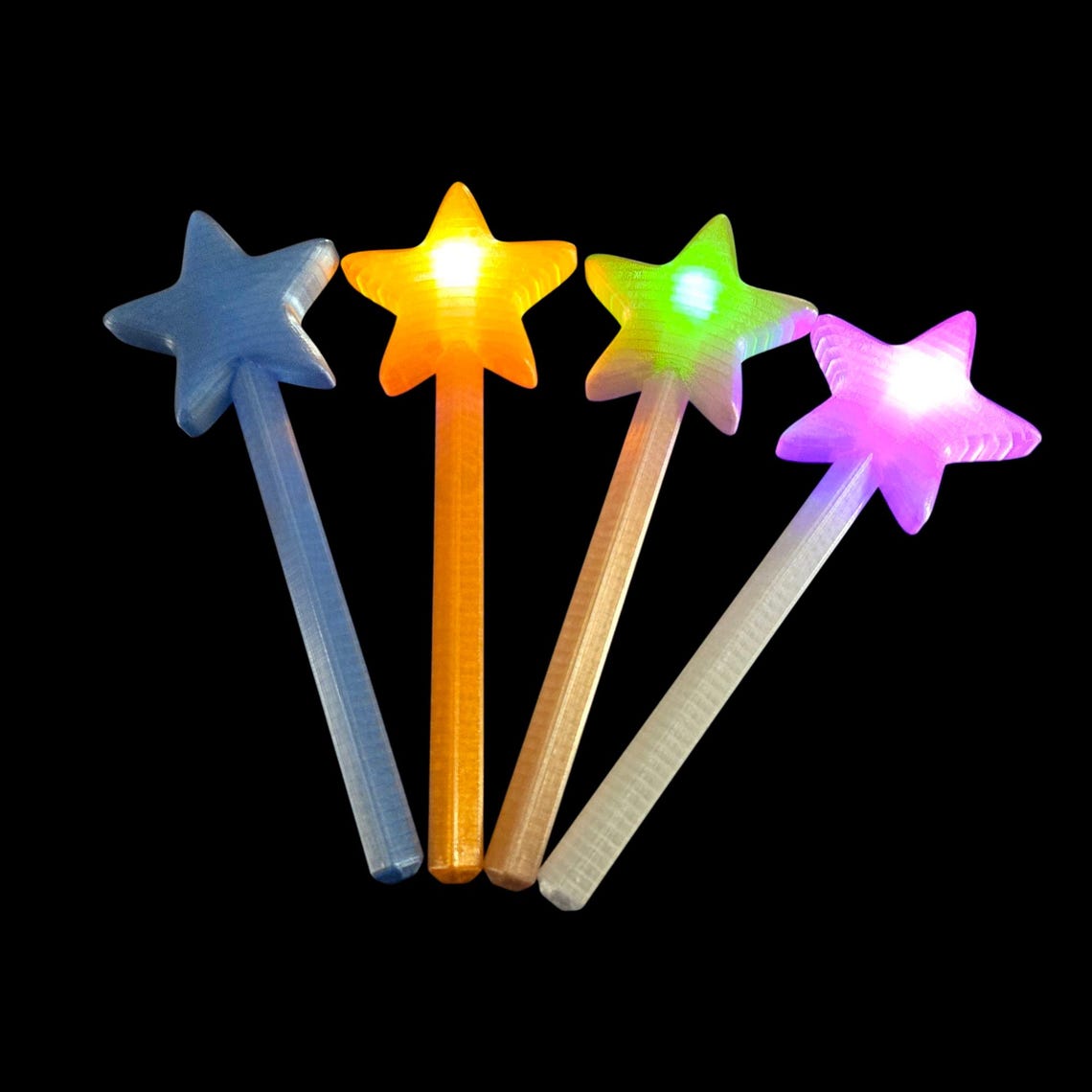 LED Light-up Star Wands Glowing Magic Sticks Kids Fairy Light Weight ...