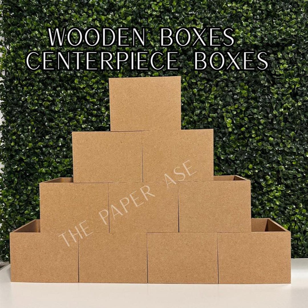 Wood Box, Centerpiece Boxes, Unfinished Wood Craft Boxes, Wooden Box ...