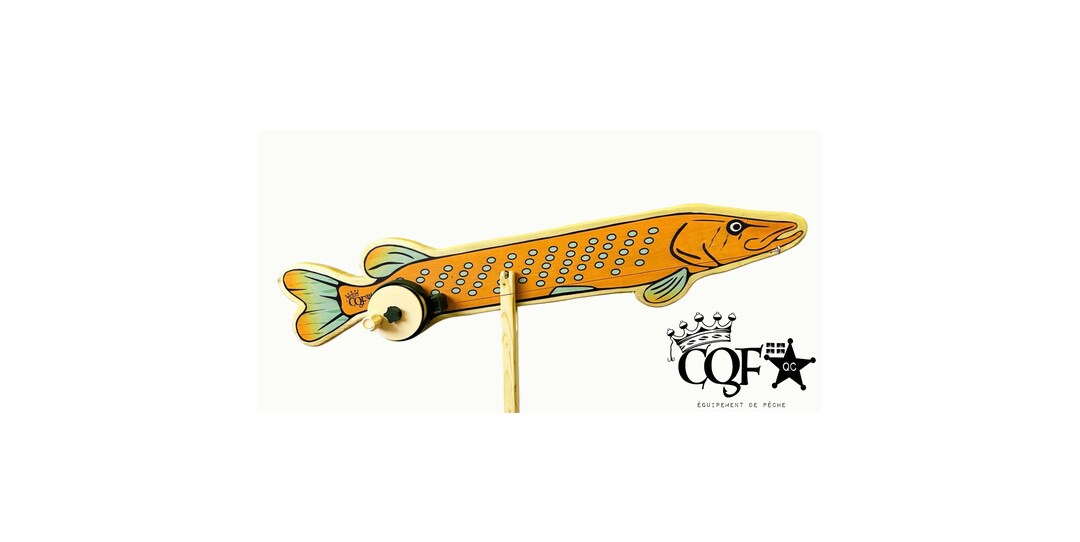 Handcrafted Tangerine Pike-shaped Ice Fishing Tip-up - Fully Equipped ...