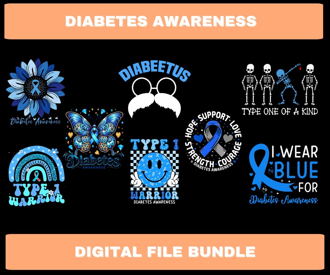 Diabetes Awareness Bundle Png, Diabetes Png, Blue Ribbon Png, Diabetes ...