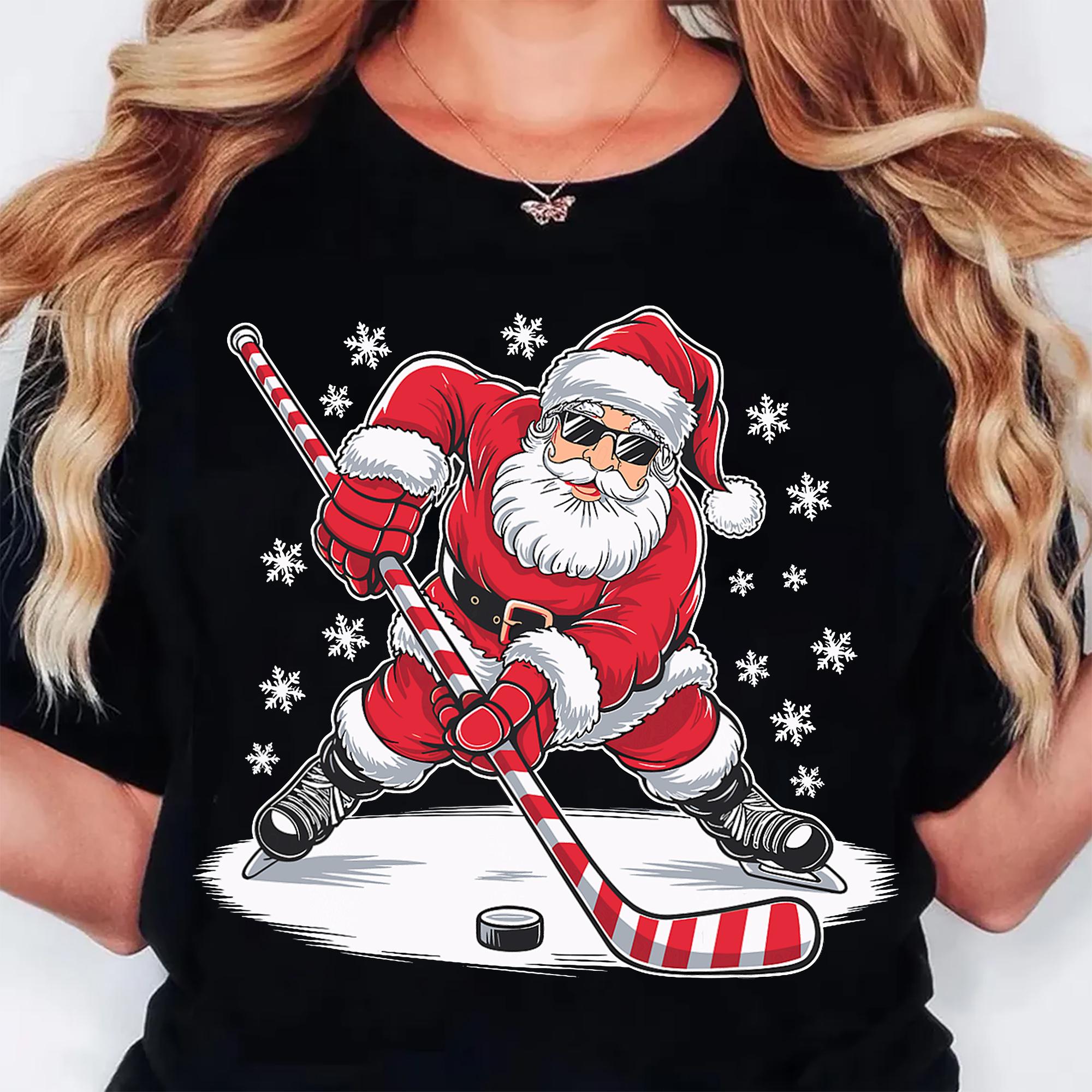 Christmas Hockey PNG Bundle, Santa Hockey Player PNG, Happy Hockeydays ...