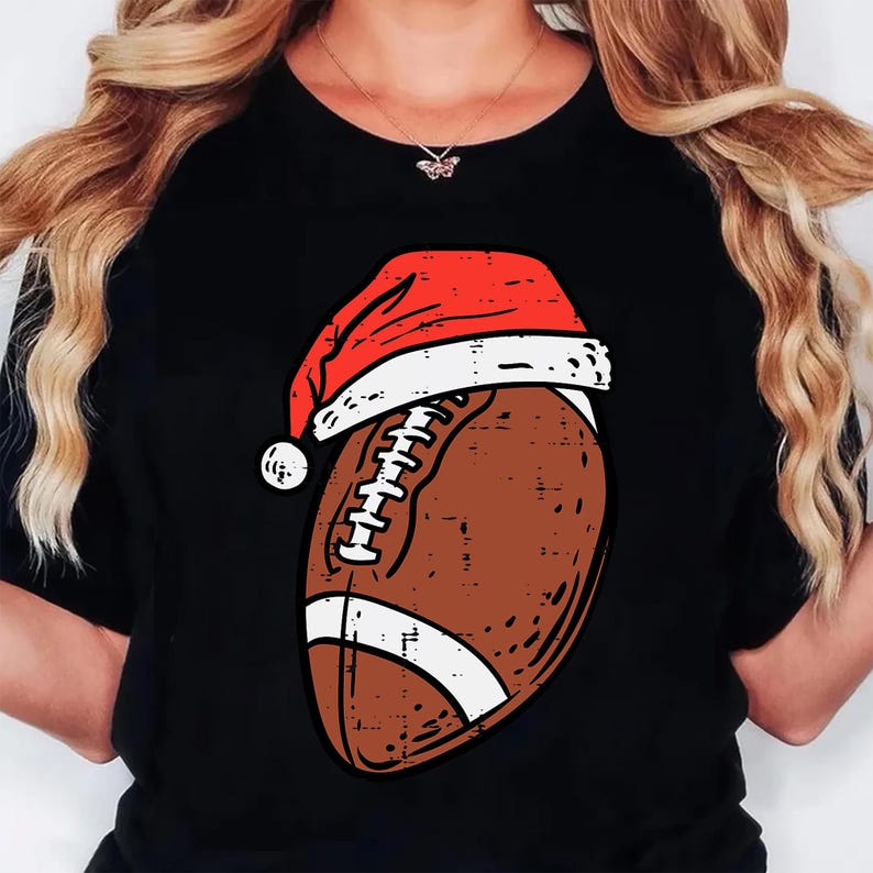 Christmas Football PNG Bundle, Santa Football Player PNG, Holiday ...