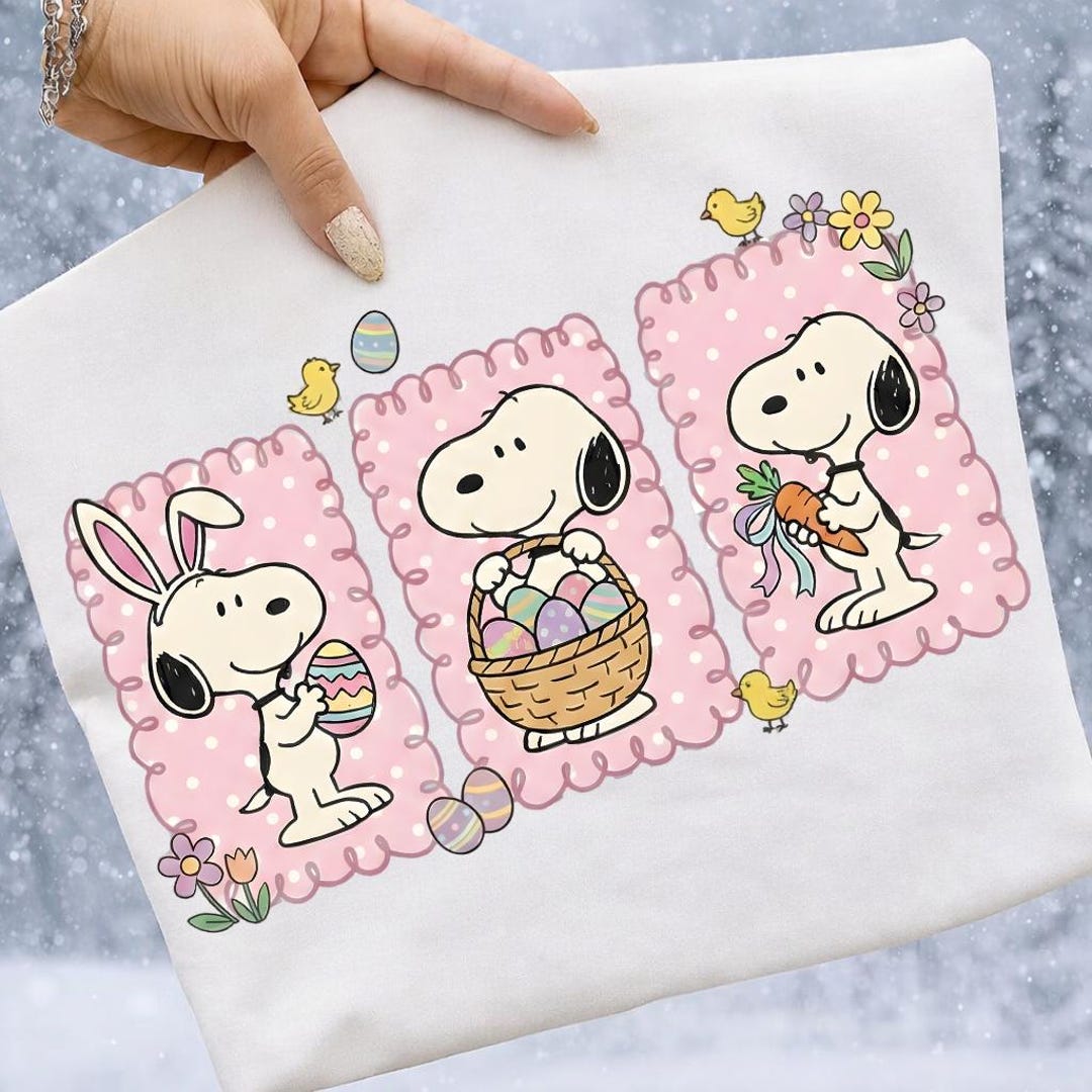 Easter Beagle Snoop PNG, Bunny Ears Snoop Egg Basket Carrot Png, Cute ...