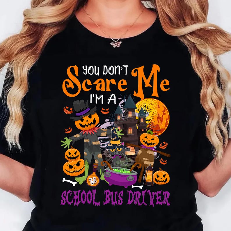 School Bus Driver Halloween PNG Bundle, Funny Spooky Bus Driver ...