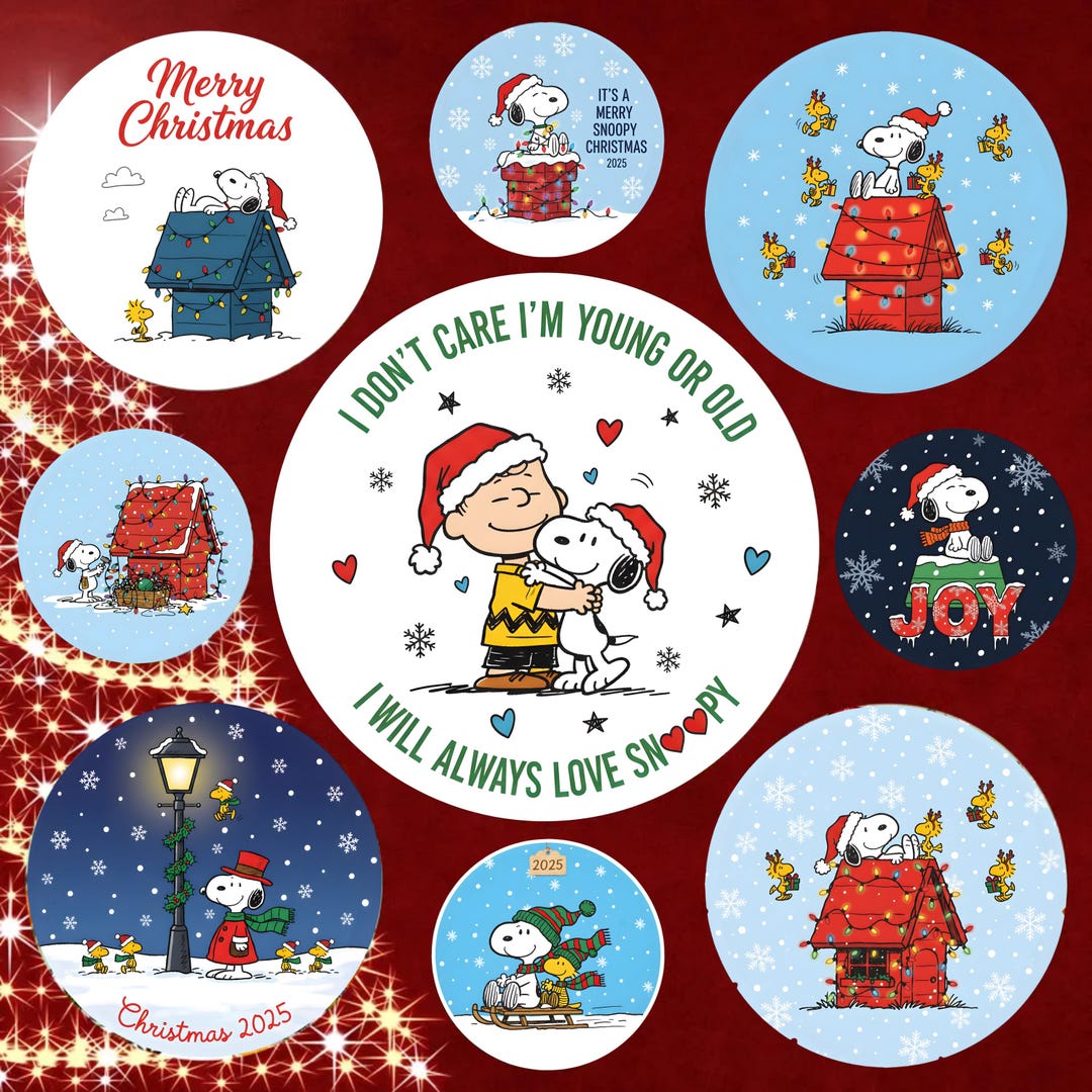 Cute Cartoon Dog Christmas Ornament Bundle PNG, Snoop Round Holiday ...