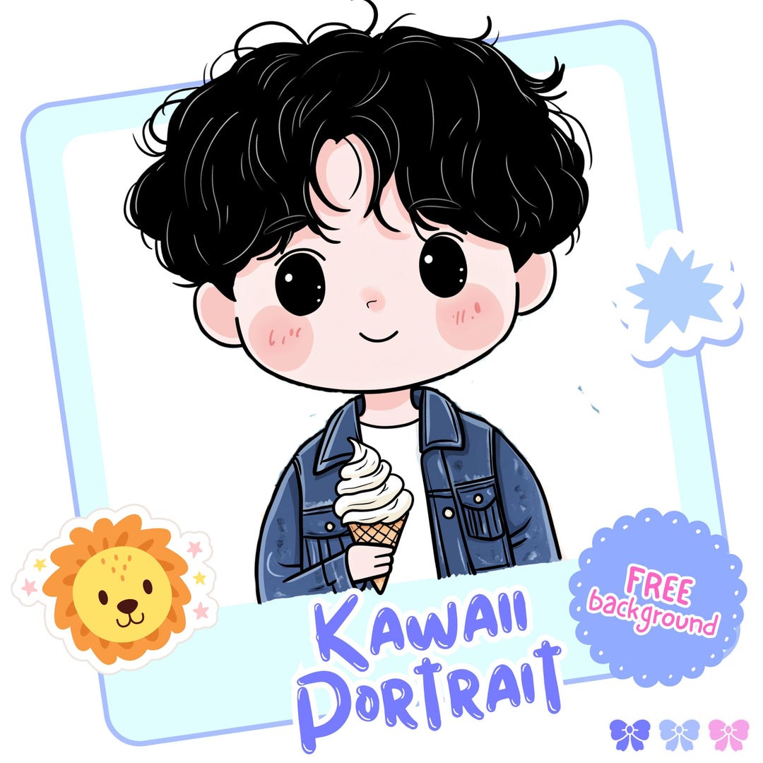 Custom Kawaii Portrait, Couple Portrait, Kawaii Portrait, Kawaii ...