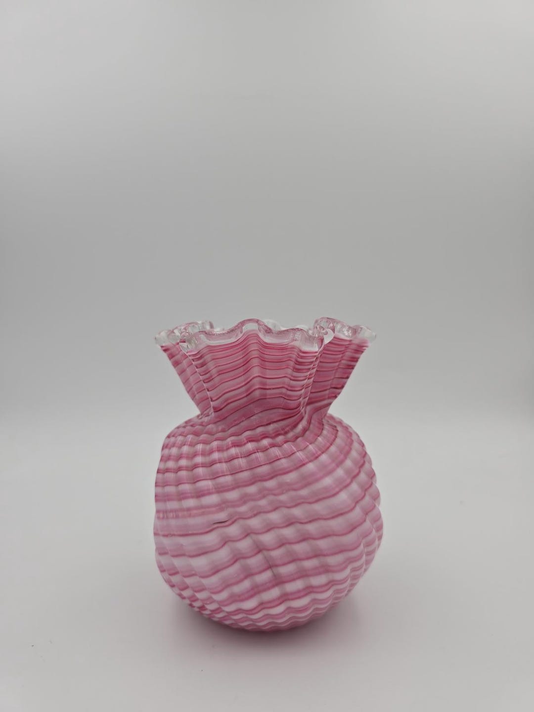 Antique Stevens & Williams ? Pink Cased Zipper Glass Vase - Etsy