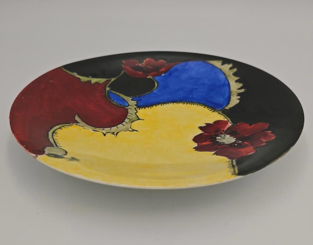 Antique Unique French Limoges Porcelain Plate W/ Handpainted Art Deco ...