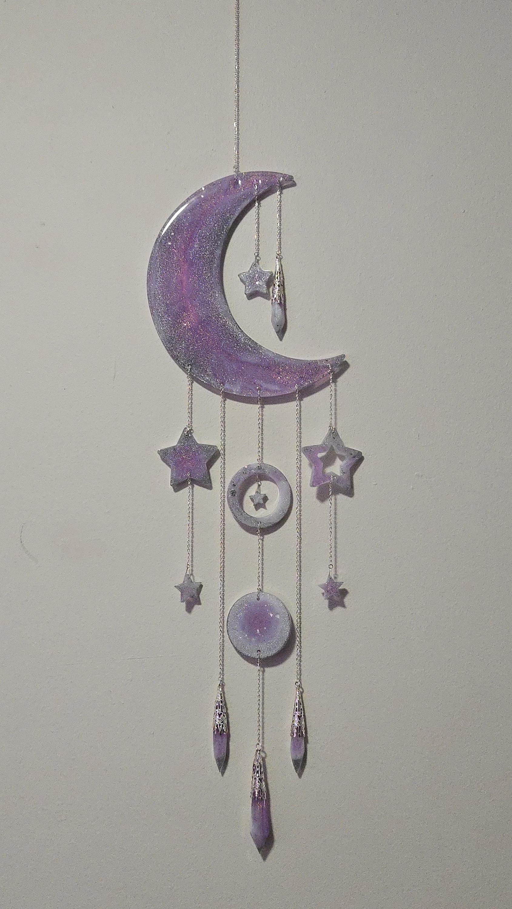 Dreamy Hanging Moon Sculpture - Purple - Etsy