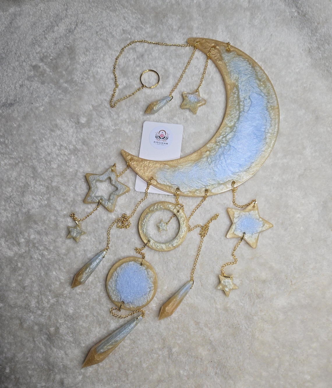 Dreamy Hanging Moon Sculpture - Blue - Etsy