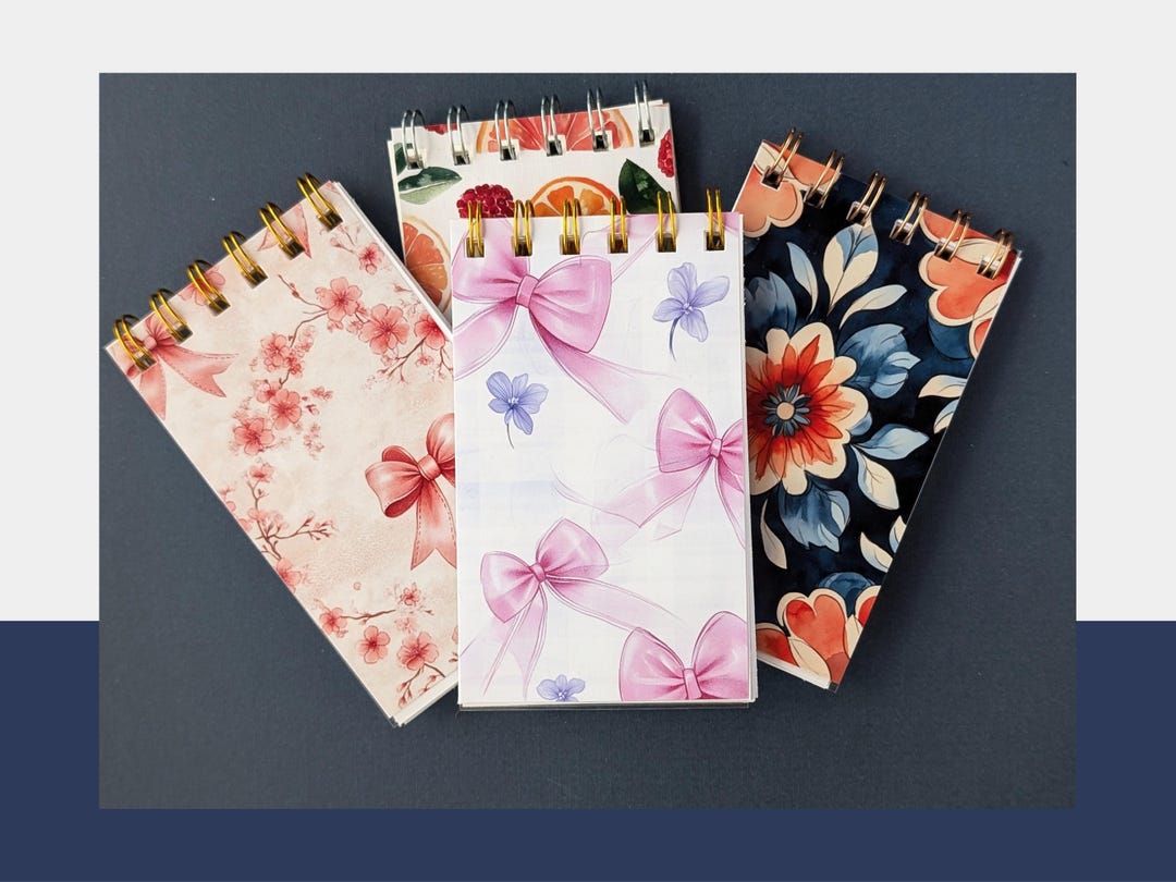Mini Memo Pads 3x5 Notebooks Blank Pages Small Laminated Coquette ...