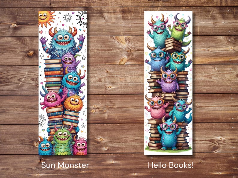 Monster Bookmarks: Laminated Kids Reading Gift - Etsy