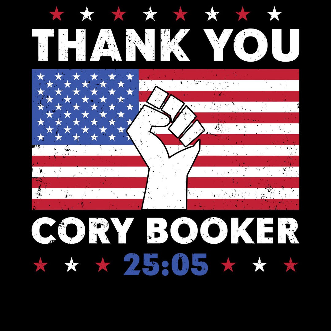 Thank You Cory Booker Png, Cory Booker Senate Speech Tee, Political ...