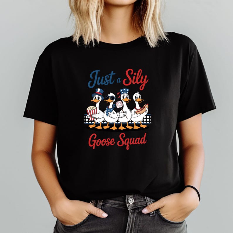 Just a Silly Goose Squad PNG Bundle, Funny Patriotic Duck Sublimation ...