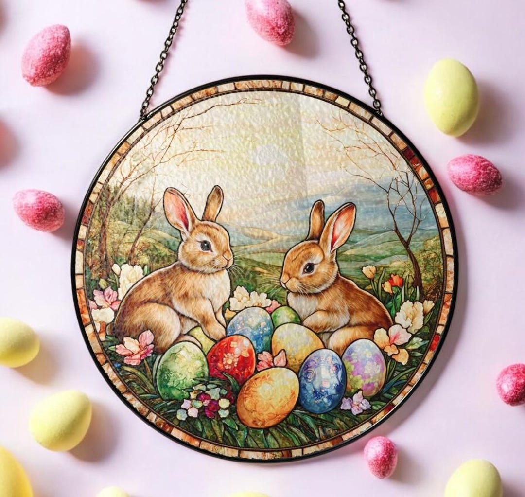 Easter Bunny Stained Glass Suncatcher – A Beautiful Easter Window ...