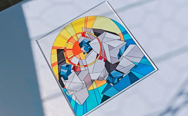 Preorder-transformers Megatron Large Stained Glass Acrylic Card - Etsy