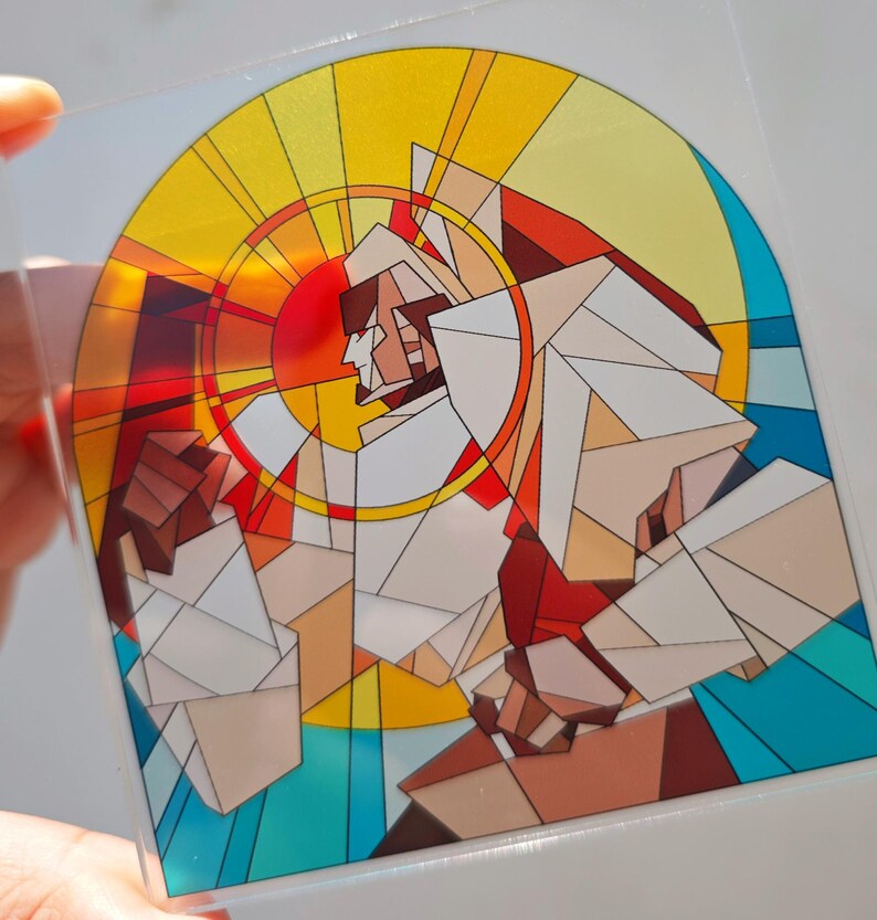 Preorder-transformers Megatron Large Stained Glass Acrylic Card - Etsy