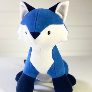 Blue Plush Fox Toy - Etsy