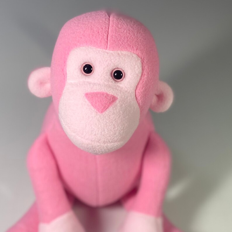 Pink Stuffed Monkey Toy - Etsy