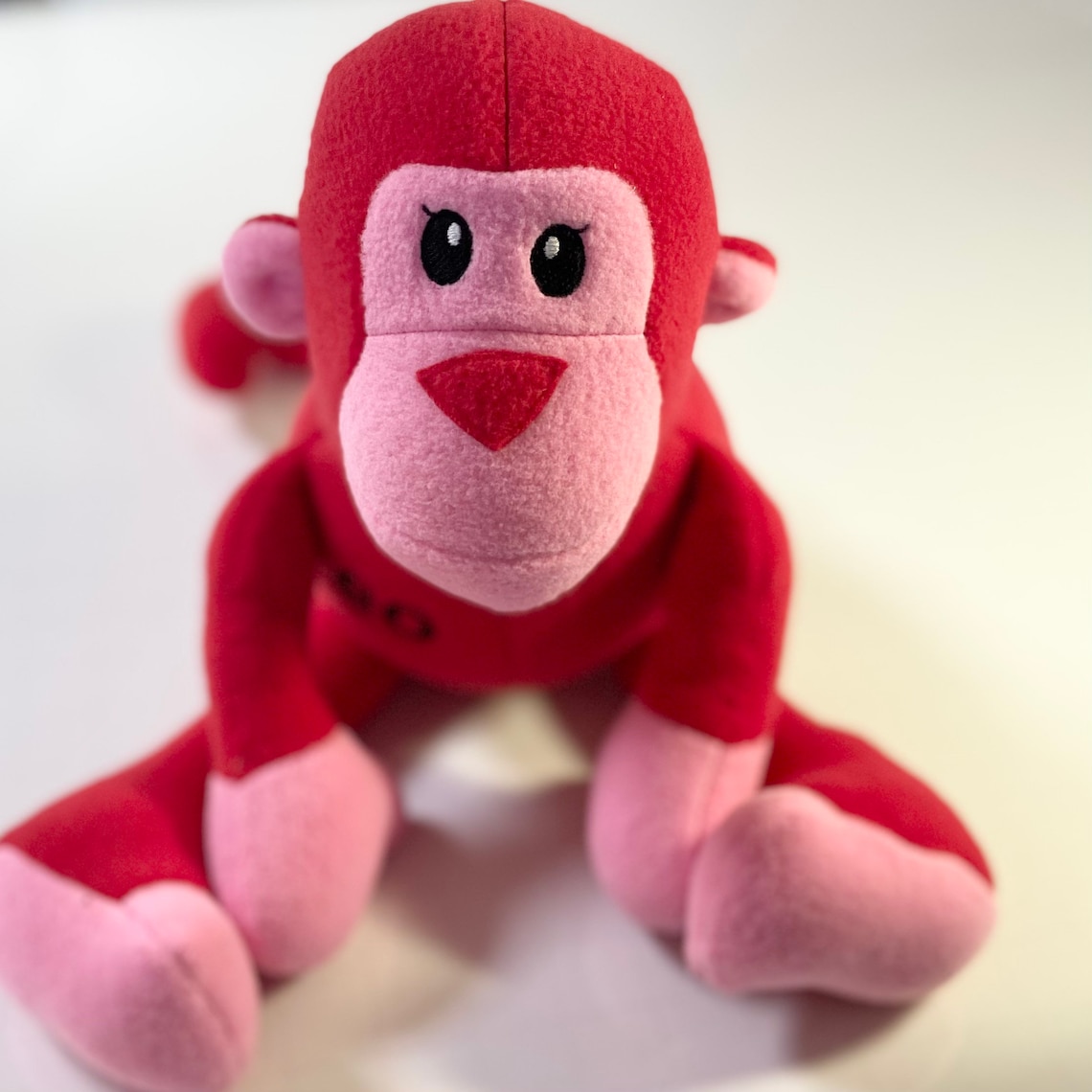Red Stuffed Monkey Toy - Etsy