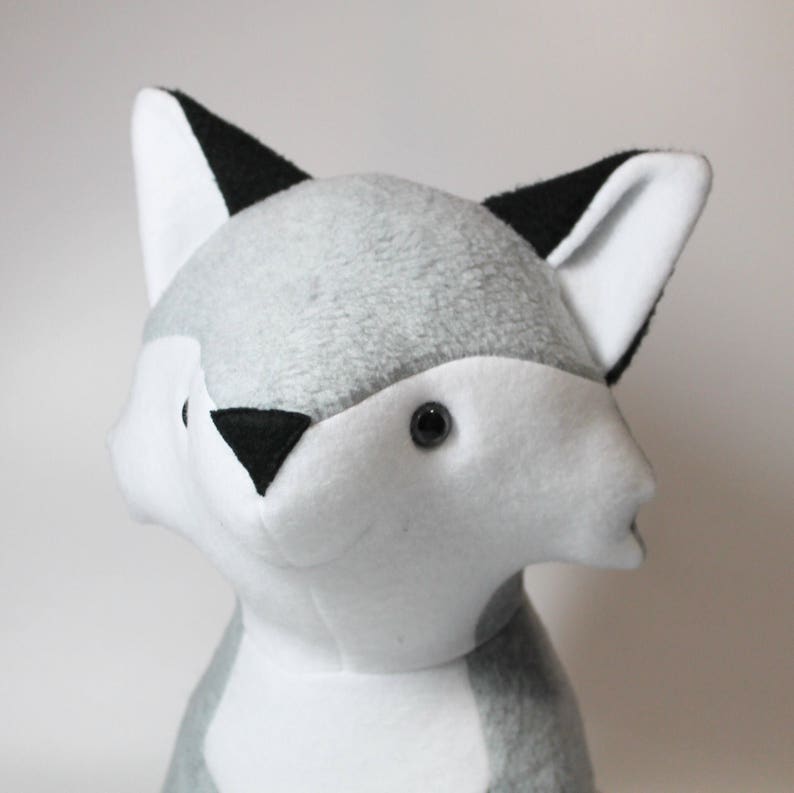 Gray Plush Fox Toy | Etsy