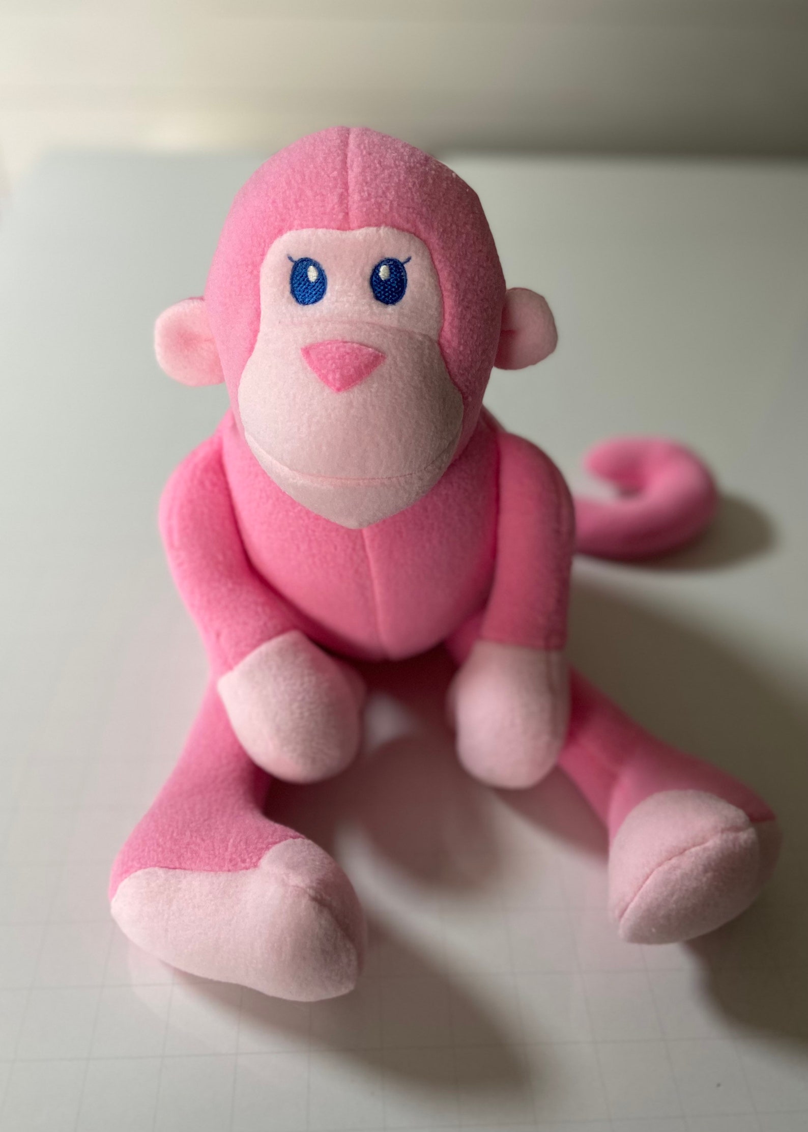 Pink Stuffed Monkey Toy - Etsy
