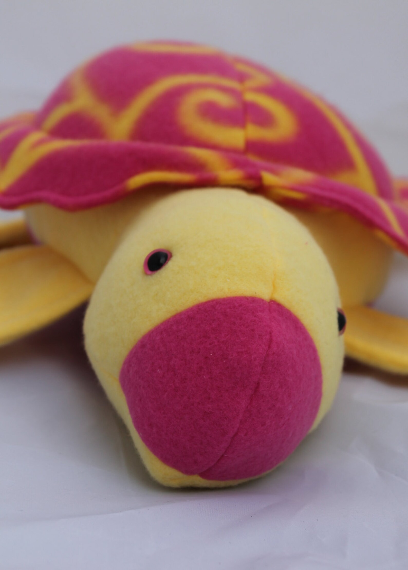Yellow and Pink Sea Turtle Plush Toy - Etsy