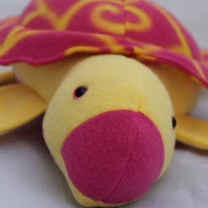 Yellow and Pink Sea Turtle Plush Toy - Etsy