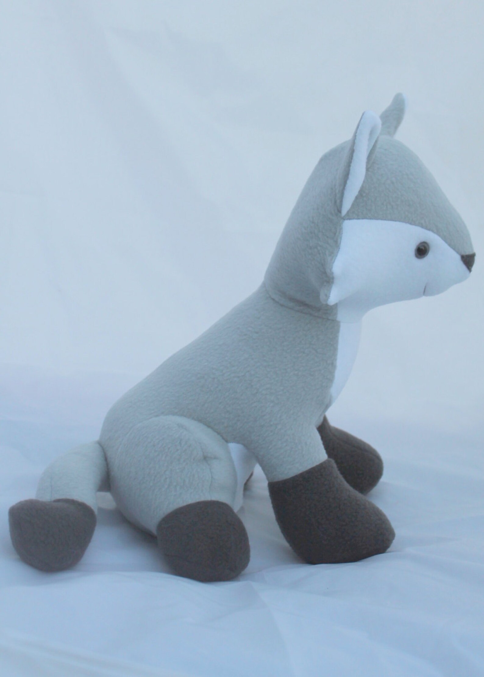 Gray Plush Fox toy | Etsy
