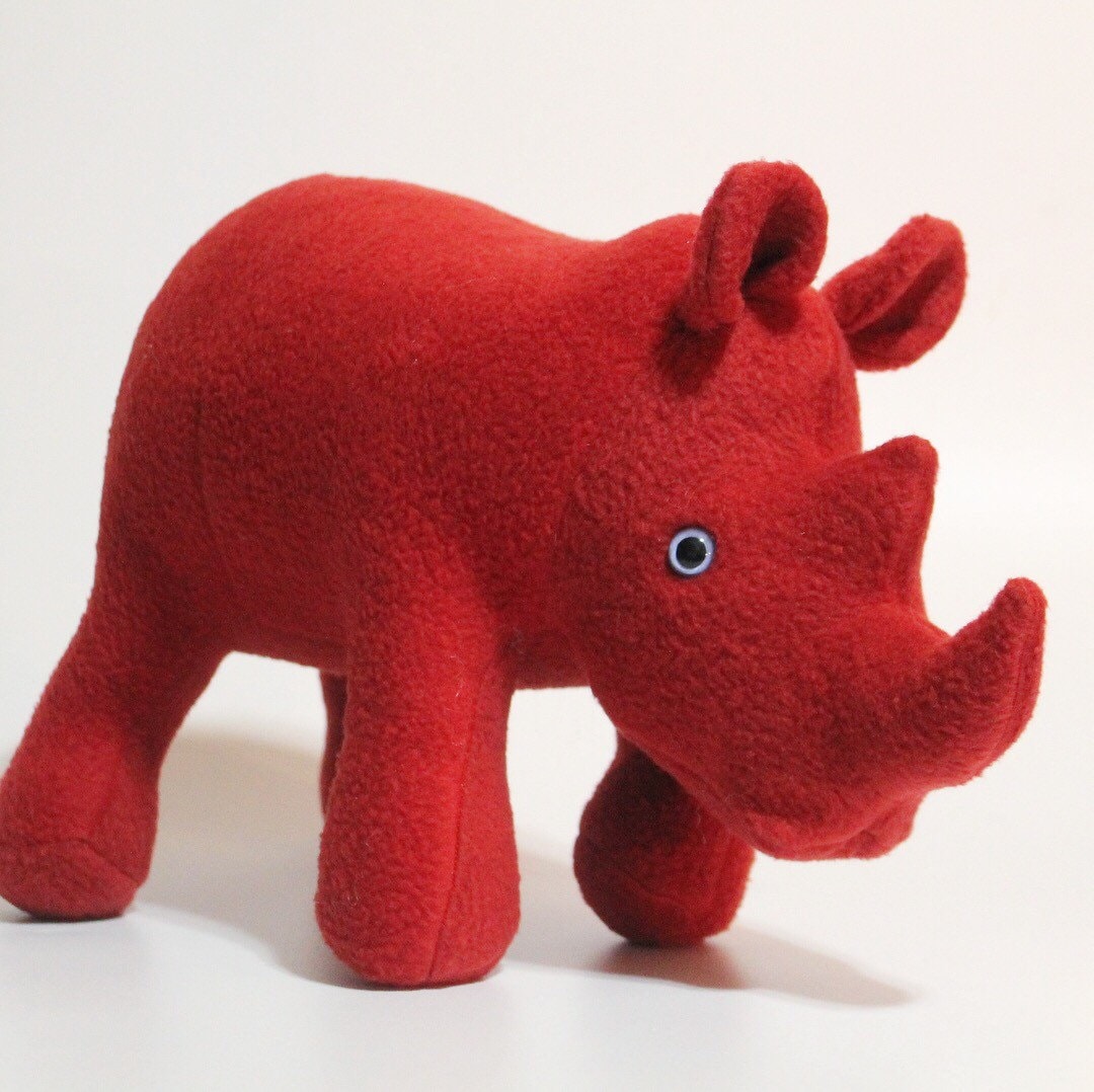 Plush Red Rhinoceros | Etsy