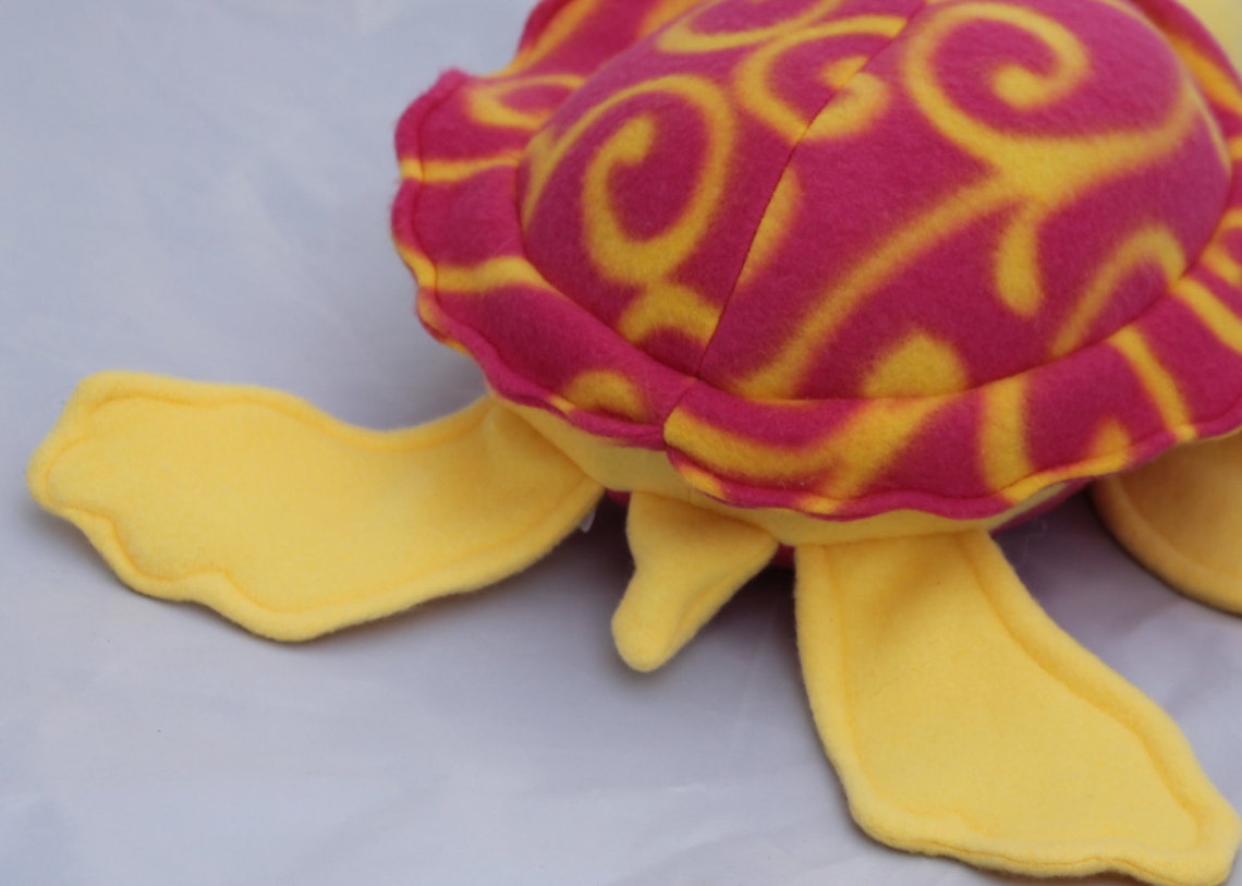 Yellow and Pink Sea Turtle Plush Toy | Etsy
