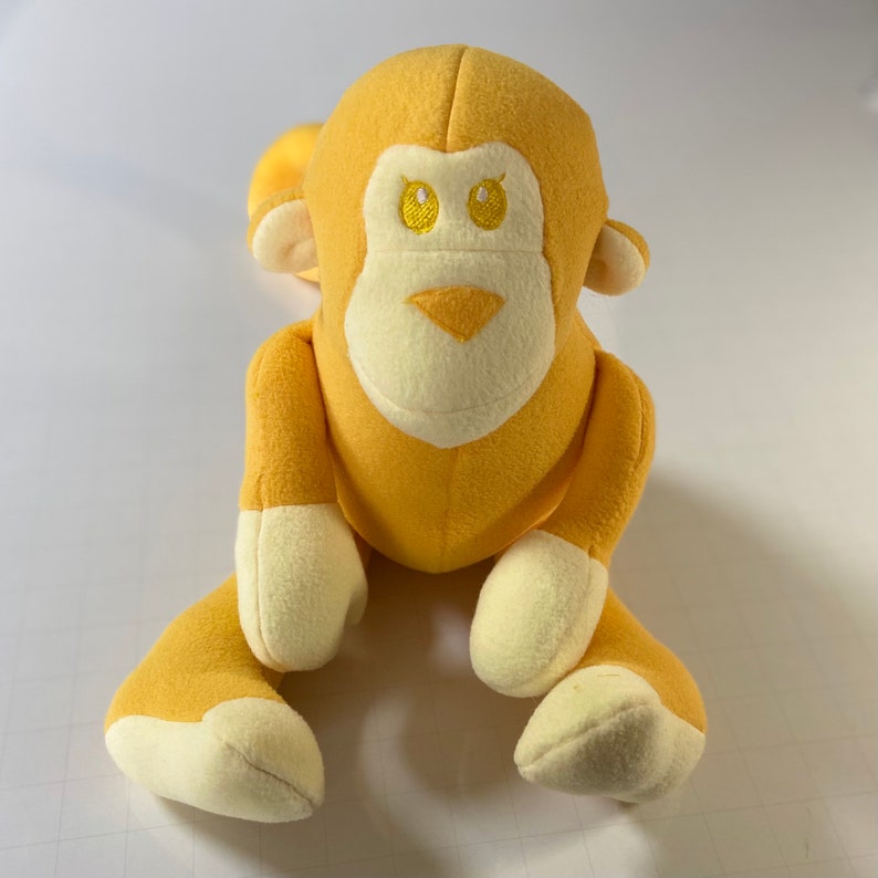 Yellow Stuffed Monkey Toy - Etsy
