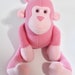 Pink Stuffed Monkey Toy - Etsy