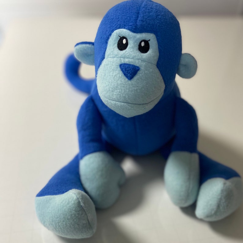 Blue Stuffed Monkey Toy - Etsy