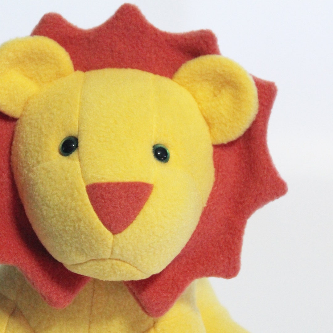 Sunny Yellow Stuffed Lion - Etsy