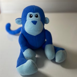 Blue Stuffed Monkey Toy - Etsy
