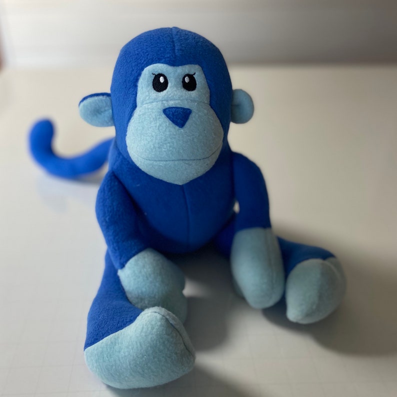 Blue Stuffed Monkey Toy - Etsy