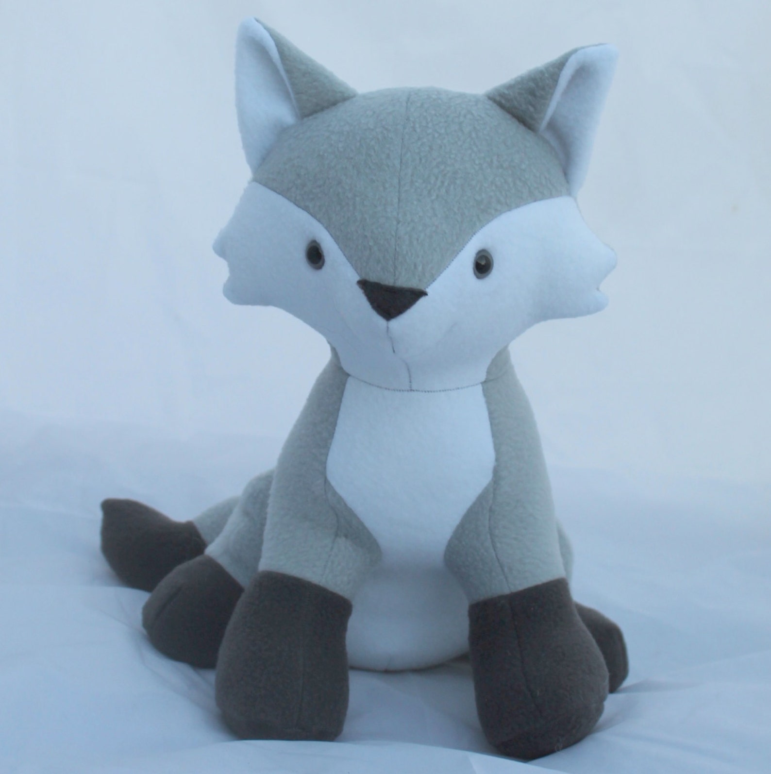 Gray Plush Fox Toy - Etsy