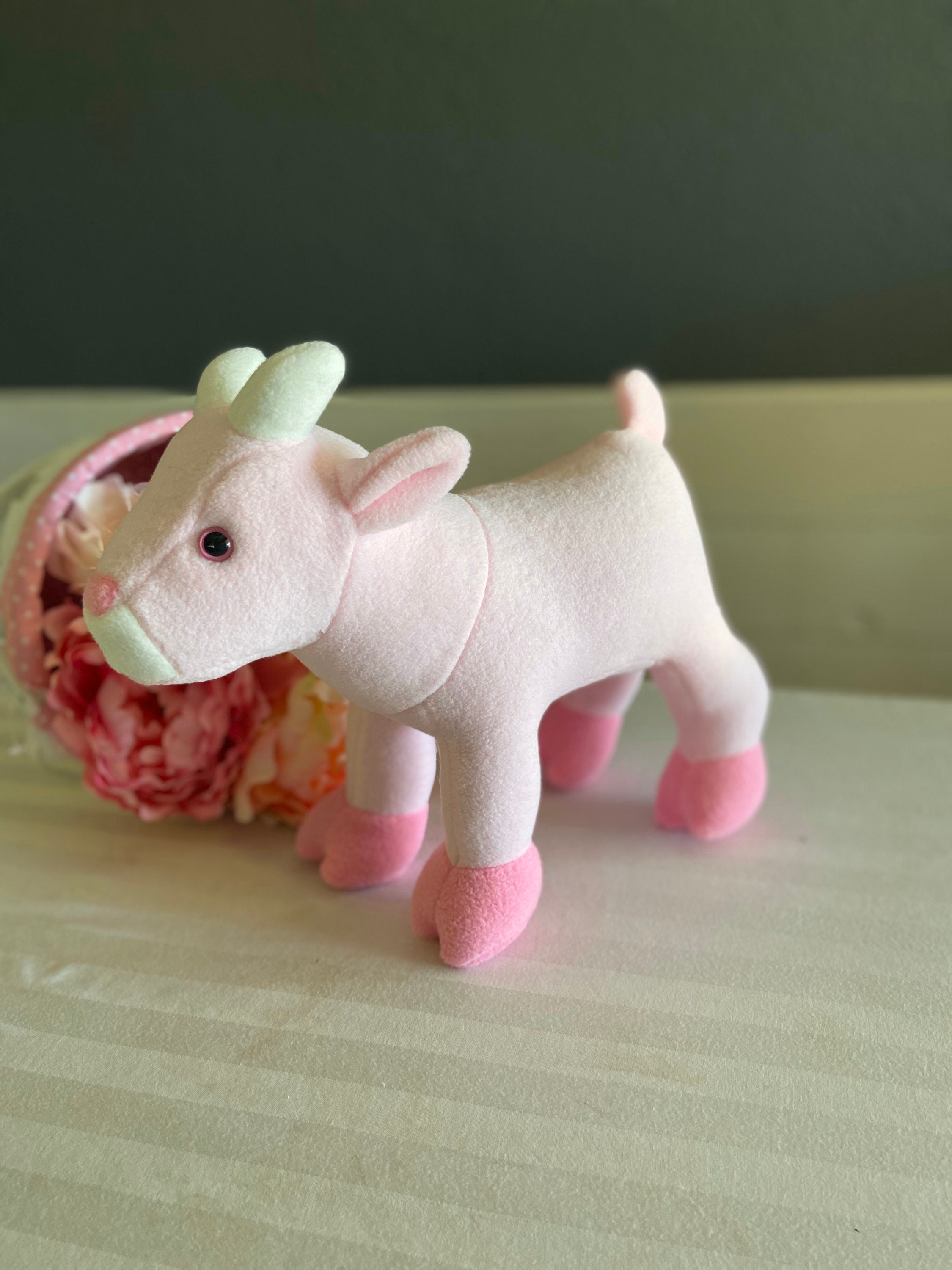 Pink Goat Plush Animal | Etsy