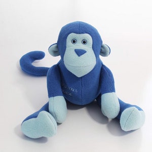 Blue Stuffed Monkey Toy - Etsy